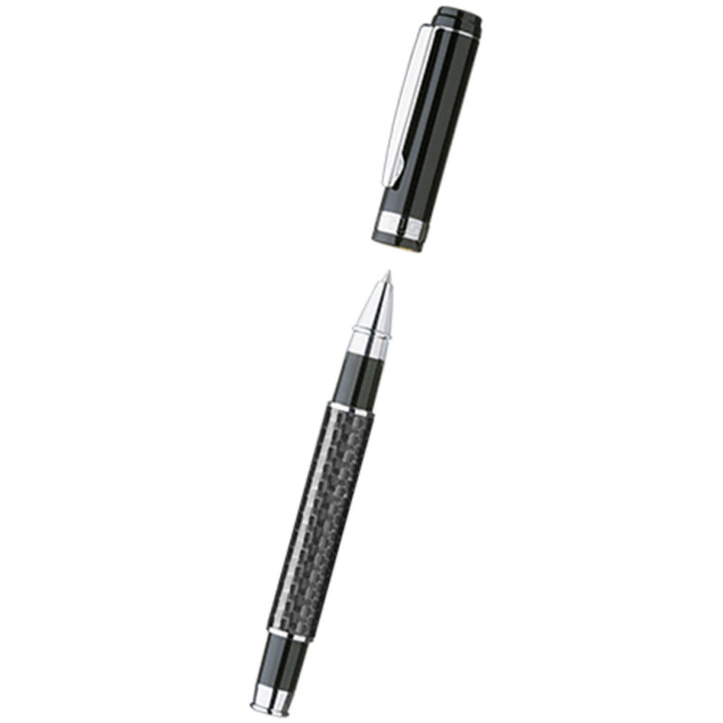 Stylo à bille métal rechargeable, décor carbone - CARBON - PRESCOTT